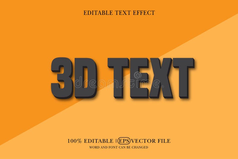 Using this Editable Text Effect Template, Create 3D Text. Stock Vector ...