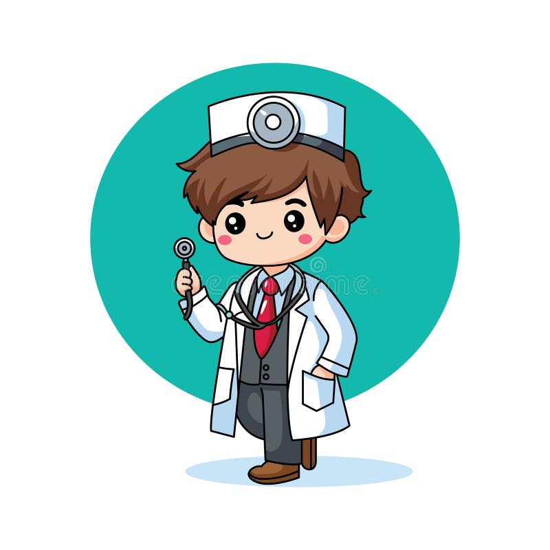 Cute Vector Design Illustration of a Doctor Stock Vector - Illustration ...