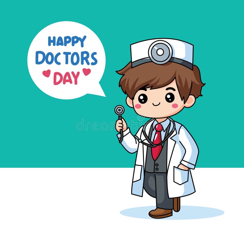 Cute Happy Doctor S Day Vector Design Illustration Stock Vector ...
