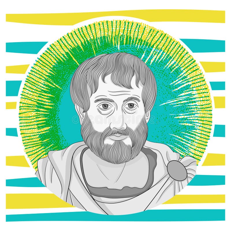 Thales of Miletus Line Art Portrait Stock Illustration - Illustration ...