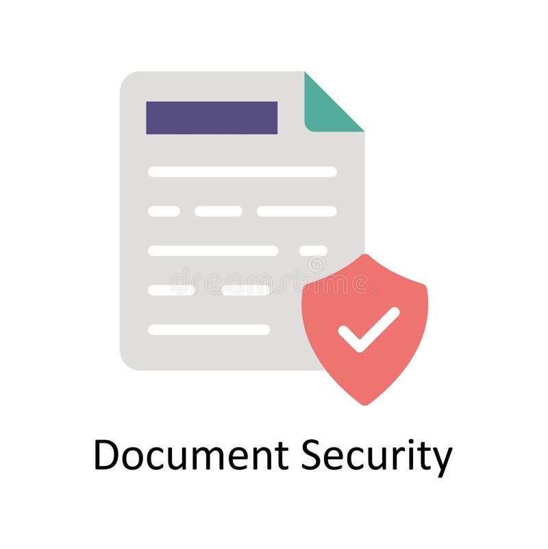 Document Security Vector Flat Icon Style Illustration. EPS 10 File ...