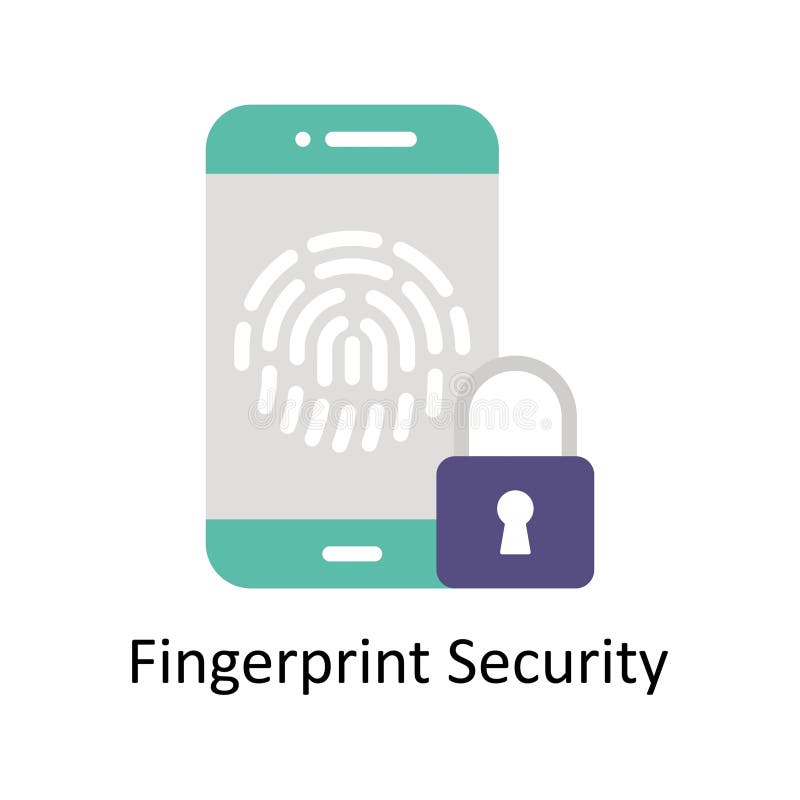 Fingerprint Security Vector Flat Icon Style Illustration. EPS 10 File ...
