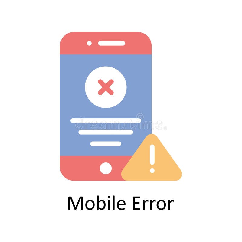 Mobile Error Vector Flat Icon Style Illustration. EPS 10 File Stock ...
