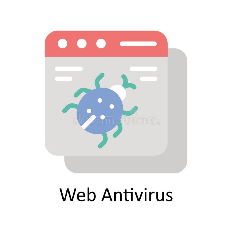 Web Antivirus Vector Flat Icon Style Illustration. EPS 10 File Stock ...