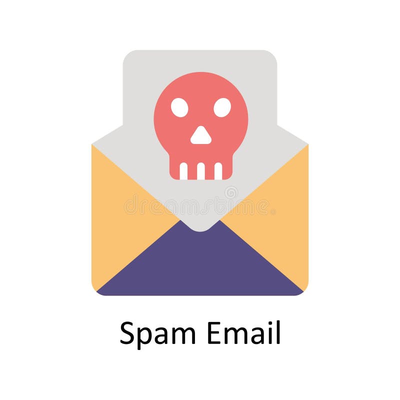 Spam Email Vector Flat Icon Style Illustration. EPS 10 File Stock ...
