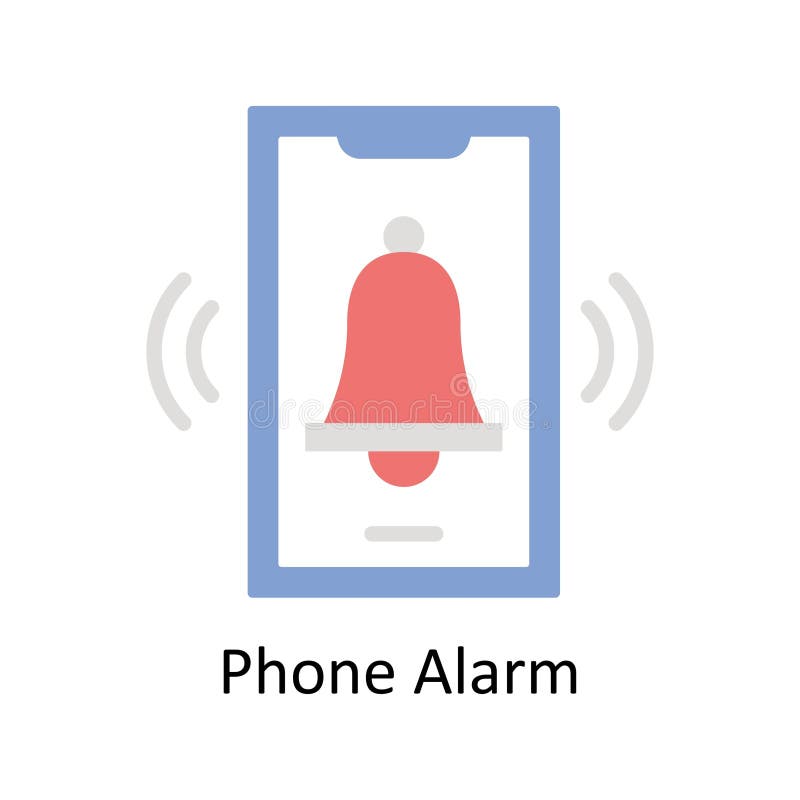 Phone Alarm Vector Filled Outline Icon Style Illustration. EPS 10 File ...