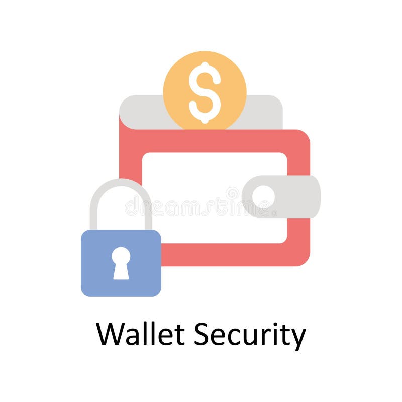 Wallet Security Vector Flat Icon Style Illustration. EPS 10 File Stock ...