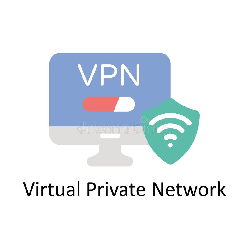 Virtual Private Network Vector Flat Icon Style Illustration. EPS 10 ...