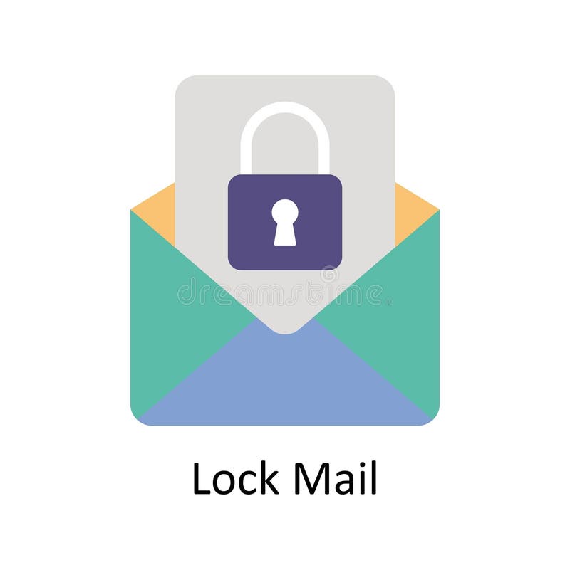 Lock Mail Vector Flat Icon Style Illustration. EPS 10 File Stock Vector ...