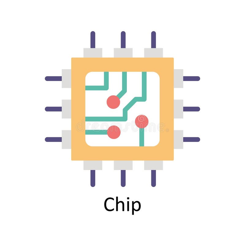 Chip Vector Flat Icon Style Illustration. EPS 10 File Stock Vector ...