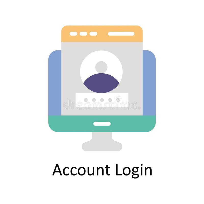 Account Login Vector Flat Icon Style Illustration. EPS 10 File Stock ...