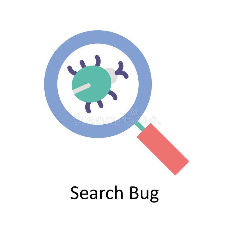 Search Bug Vector Flat Icon Style Illustration. EPS 10 File Stock ...