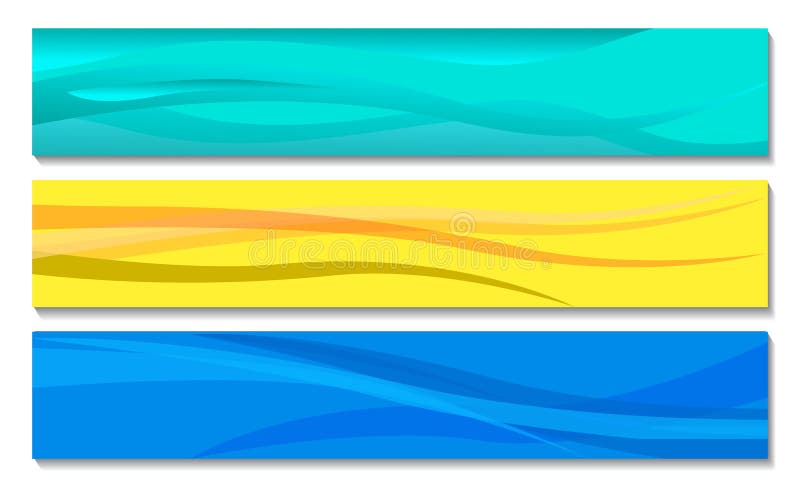 Set of Banners with Blue and Yellow Waves. Vector Illustration Stock ...