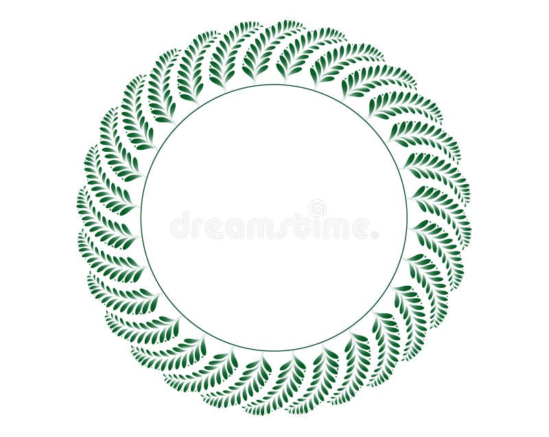 Circular Round Frame Design Concept of Green Leaves Decorated and ...