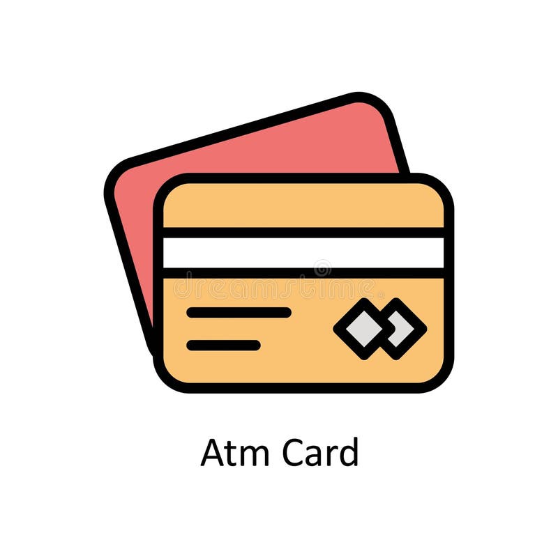 Atm Card Vector Filled Outline Icon Style Illustration. EPS 10 File ...