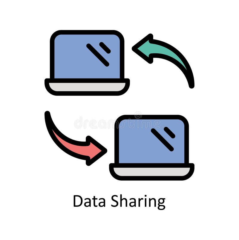 Data Sharing Vector Filled Outline Icon Style Illustration. EPS 10 File ...