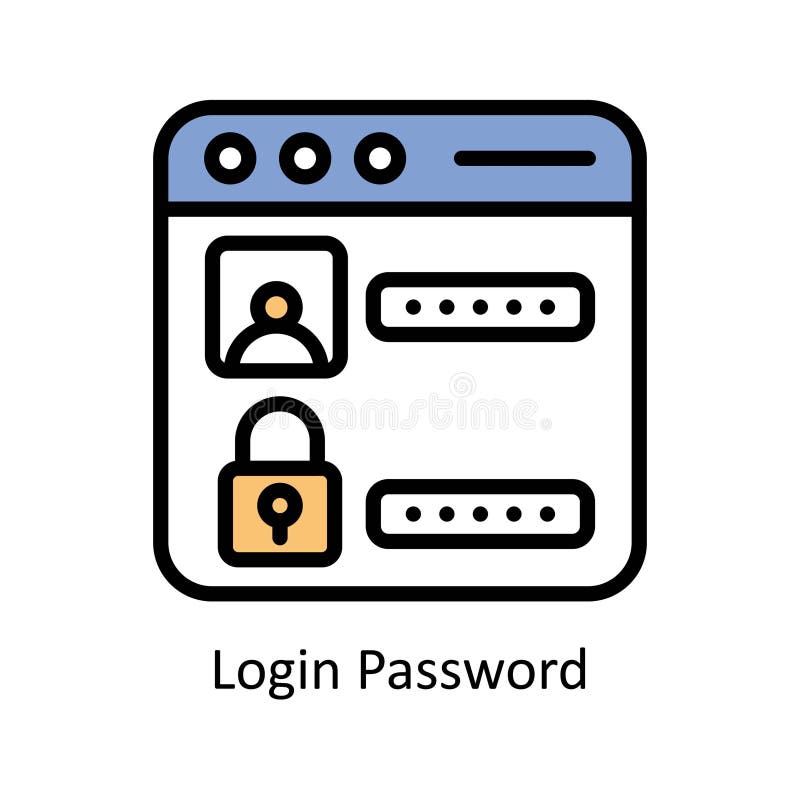 Login Password Vector Filled Outline Icon Style Illustration. EPS 10 ...