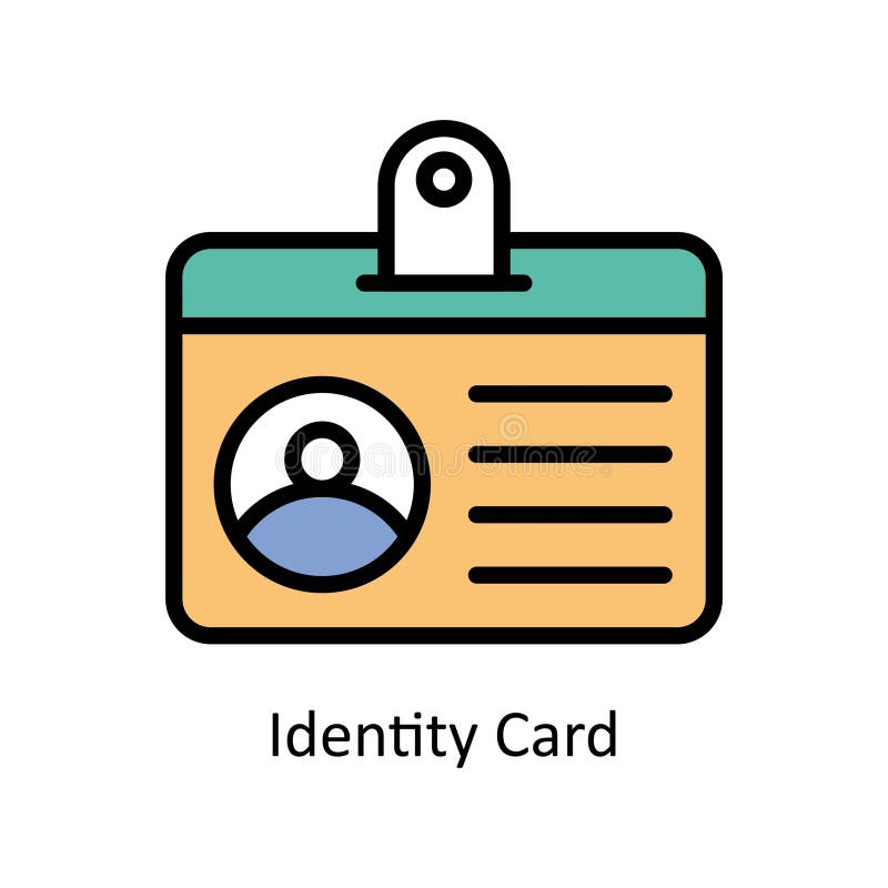 Identity Card Vector Filled Outline Icon Style Illustration. EPS 10 ...
