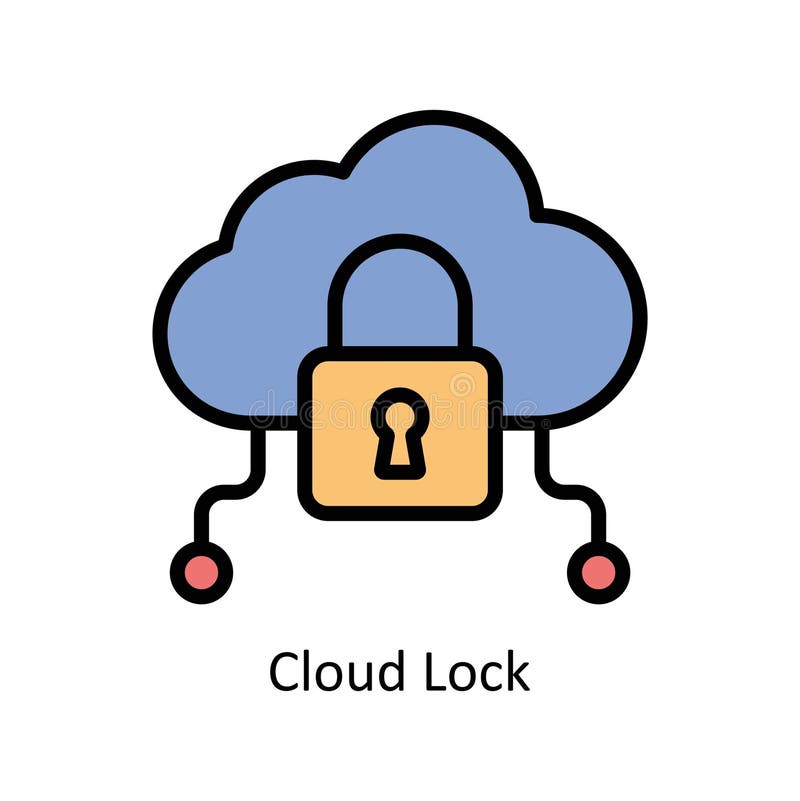Cloud Lock Vector Filled Outline Icon Style Illustration. EPS 10 File ...