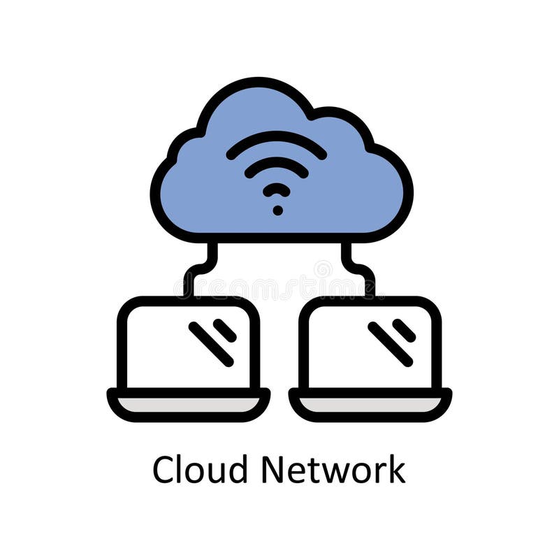 Cloud Network Vector Filled Outline Icon Style Illustration. EPS 10 File Stock Vector ...
