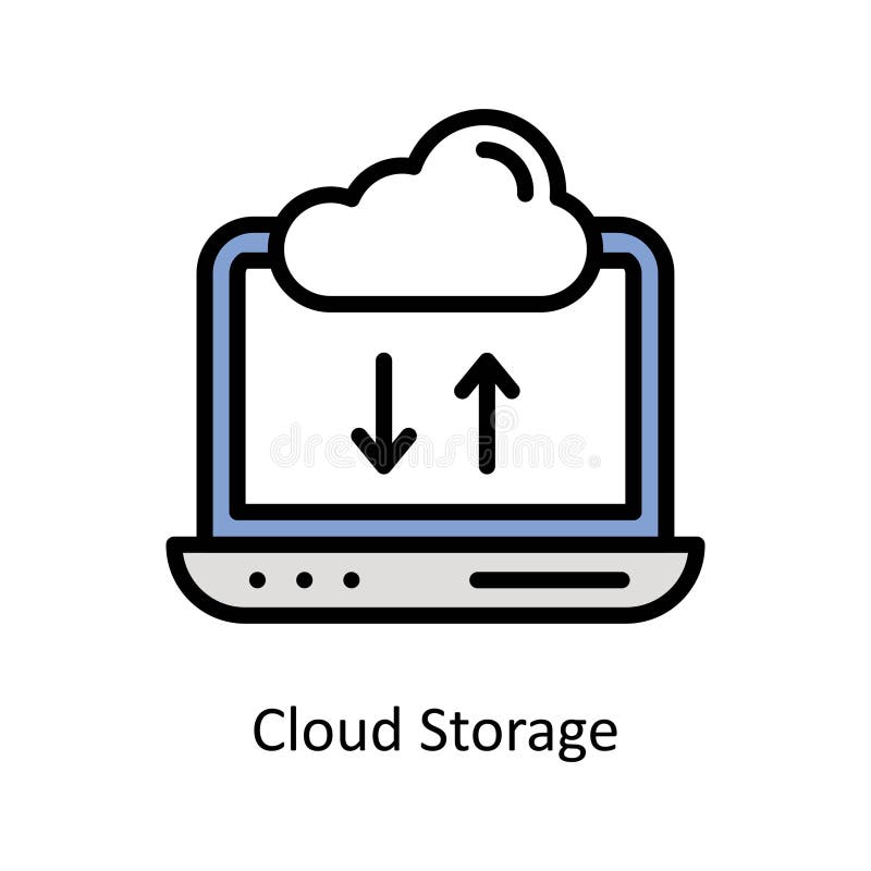 Cloud Storage Vector Filled Outline Icon Style Illustration. EPS 10 ...