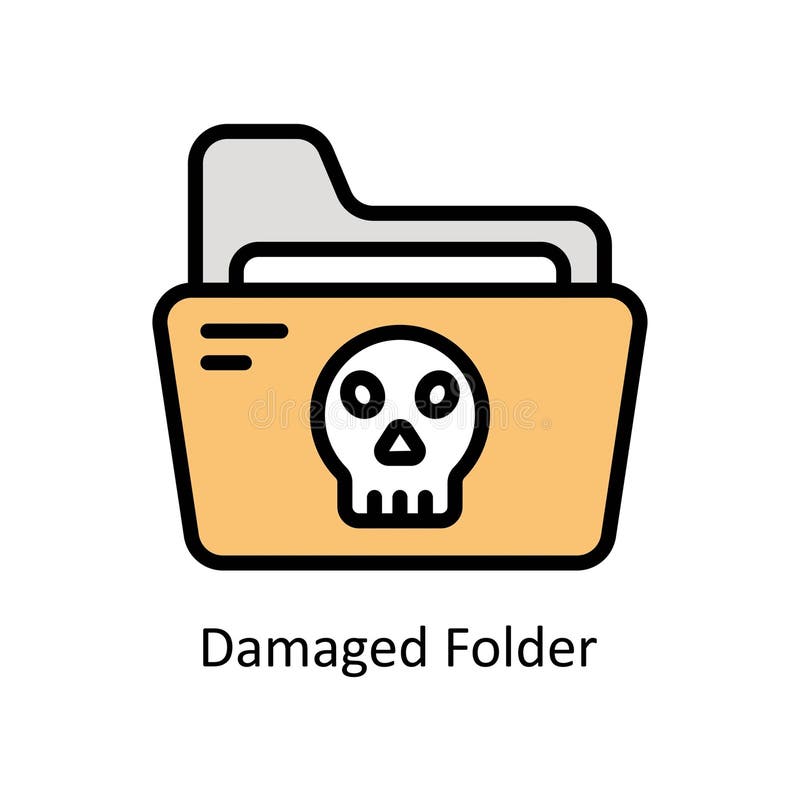 Damaged Folder Vector Filled Outline Icon Style Illustration. EPS 10 ...