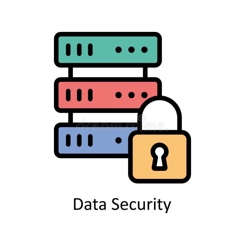 Data Security Vector Filled Outline Icon Style Illustration. EPS 10 ...