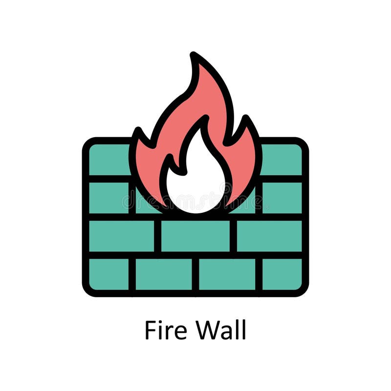 Fire Wall Vector Filled Outline Icon Style Illustration. EPS 10 File ...