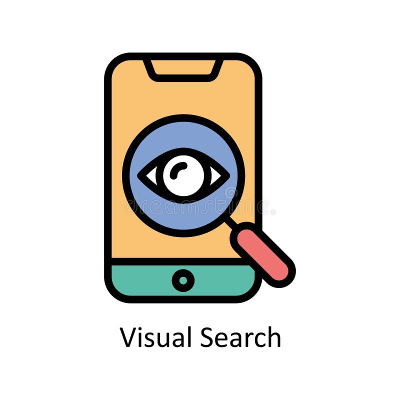 Visual Search Vector Filled Outline Icon Style Illustration. EPS 10 ...