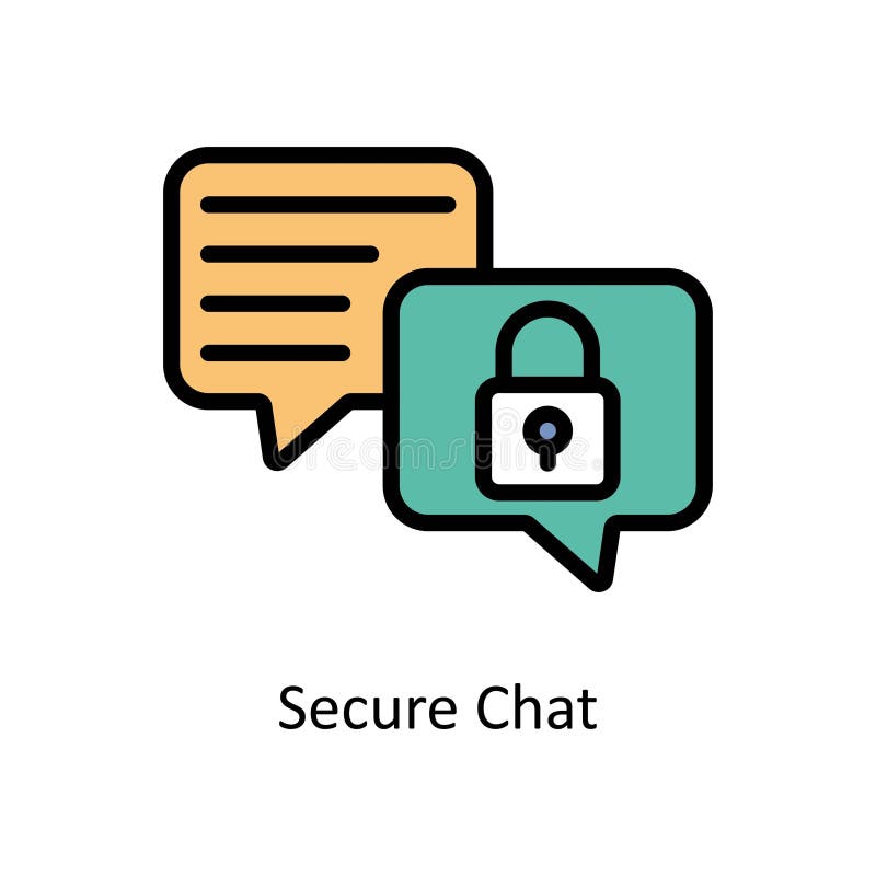 Secure Chat Vector Filled Outline Icon Style Illustration. EPS 10 File ...