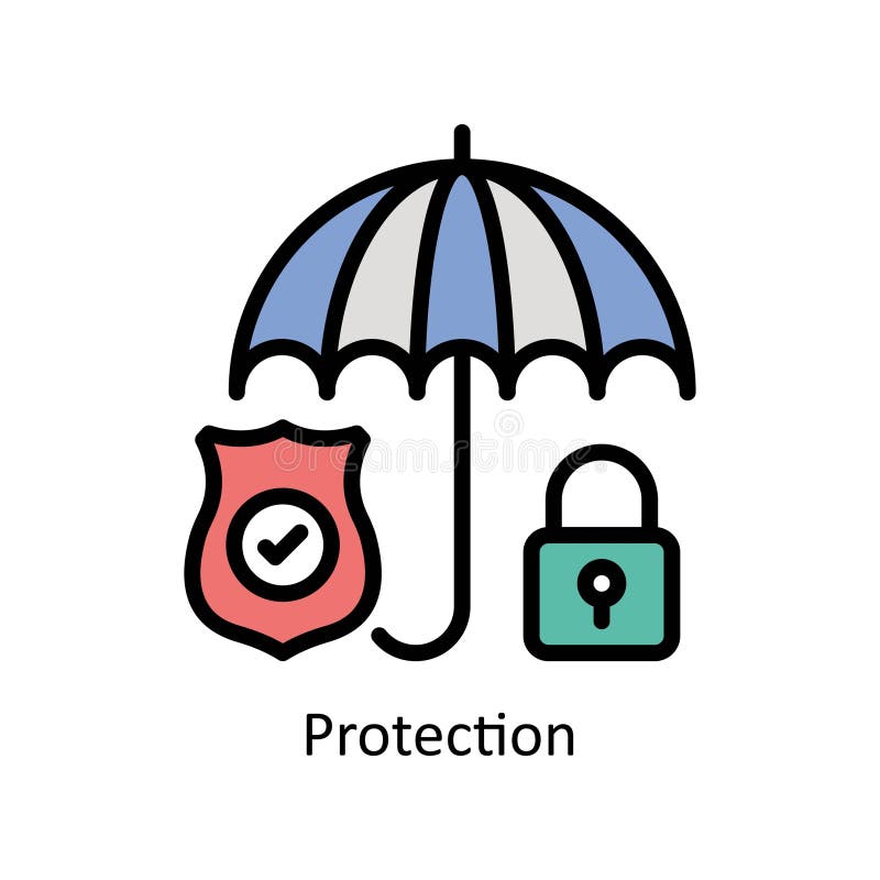 Protection Vector Filled Outline Icon Style Illustration. EPS 10 File ...