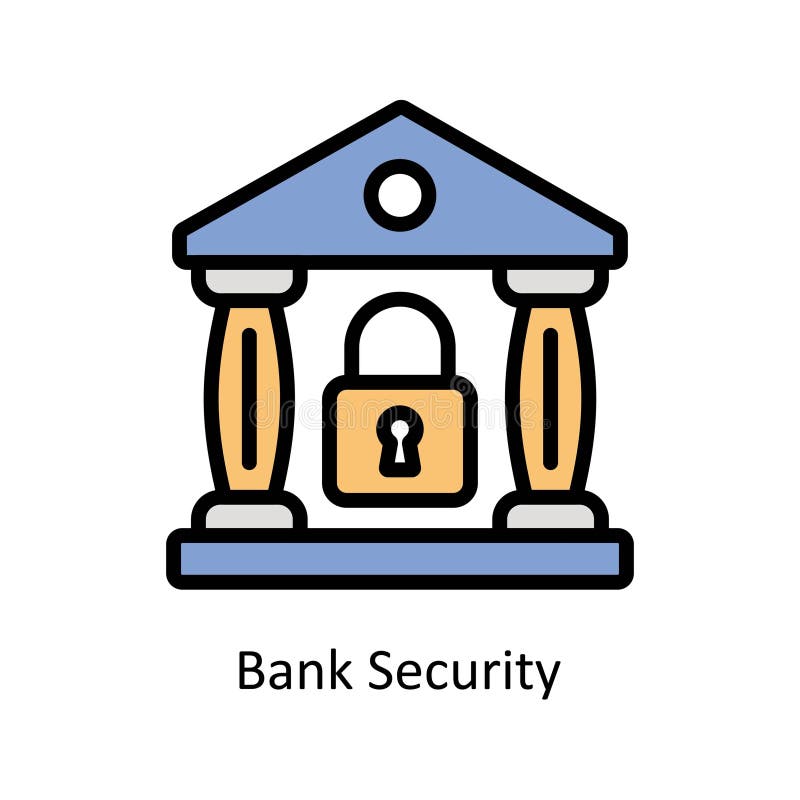 Bank Security Vector Filled Outline Icon Style Illustration. EPS 10 ...