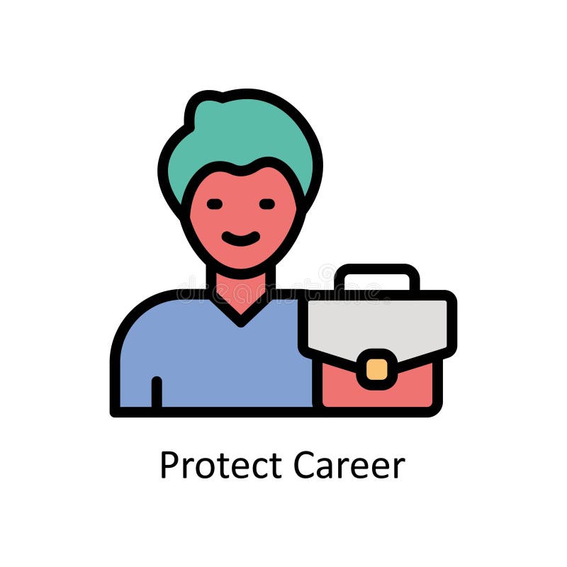 Protect Career Vector Filled Outline Icon Style Illustration. EPS 10 ...