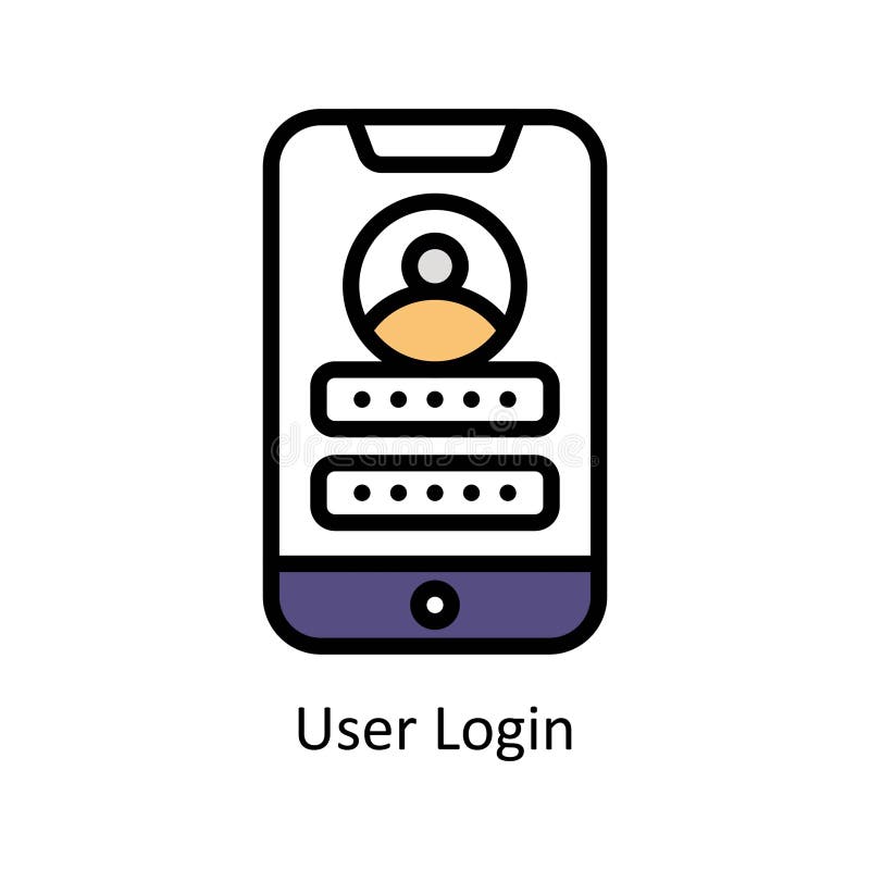 User Login Vector Filled Outline Icon Style Illustration. EPS 10 File ...