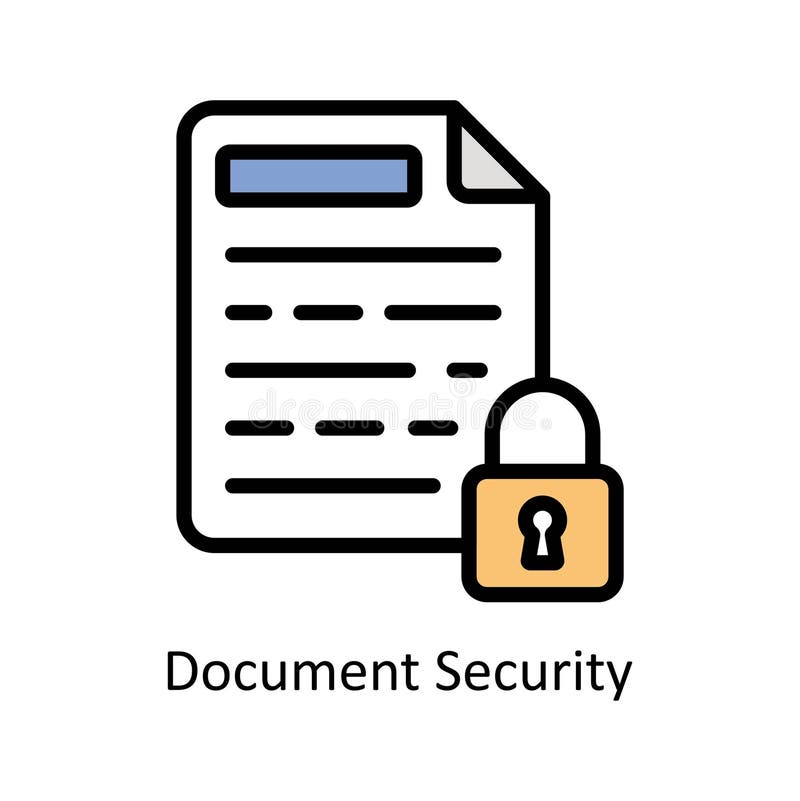 Document Security Vector Filled Outline Icon Style Illustration. EPS 10 ...