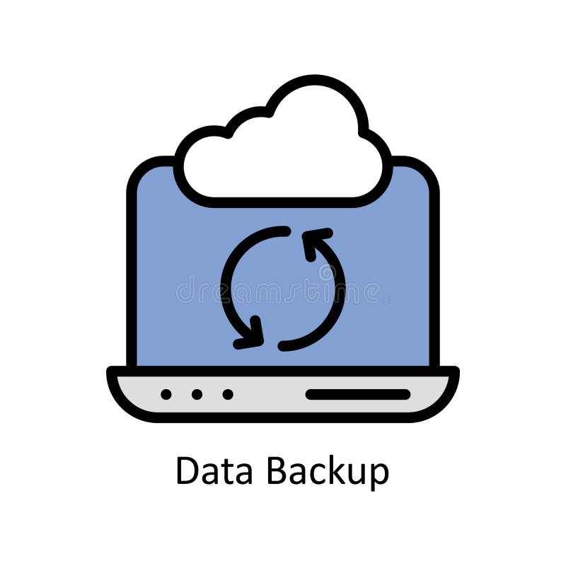Data Backup Vector Filled Outline Icon Style Illustration. EPS 10 File ...
