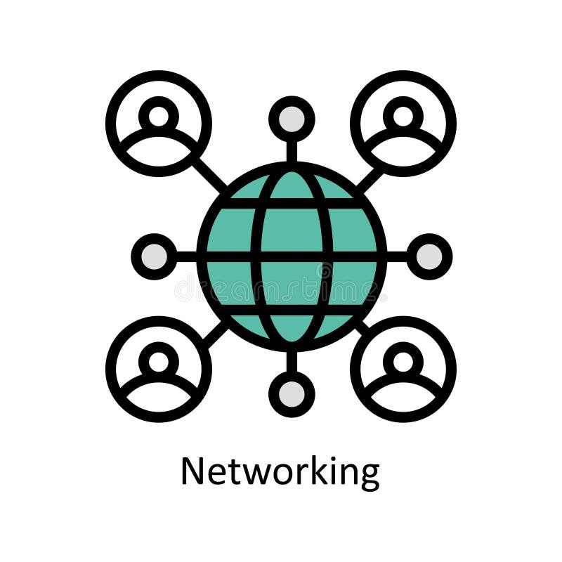 Networking Vector Filled Outline Icon Style Illustration. EPS 10 File ...