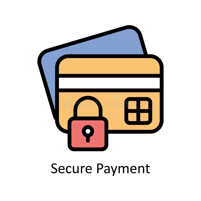 Secure Payment Vector Filled Outline Icon Style Illustration. EPS 10 File Stock Vector ...