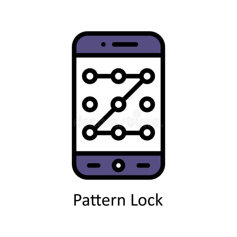 Pattern Lock Vector Filled Outline Icon Style Illustration. EPS 10 File ...