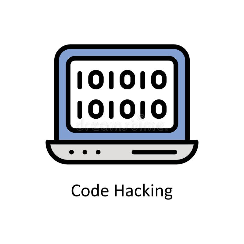 Code Hacking Vector Filled Outline Icon Style Illustration. EPS 10 File ...