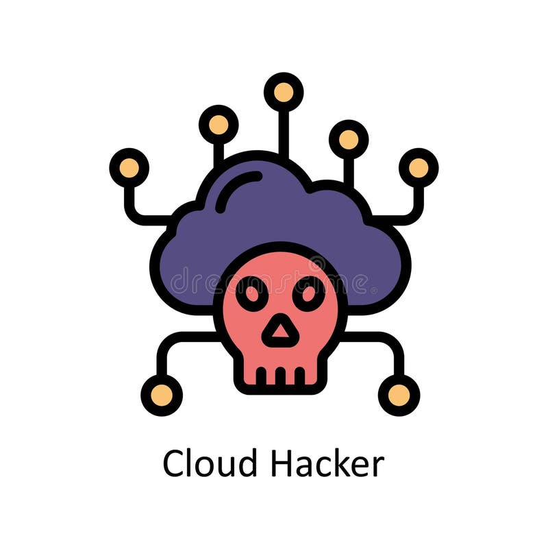 Cloud Hacker Vector Filled Outline Icon Style Illustration. EPS 10 File Stock Vector ...