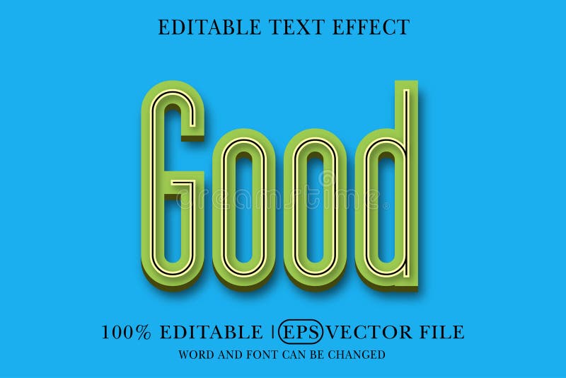 Using this Editable Text Effect Template, Create 3D Text. Stock Vector ...