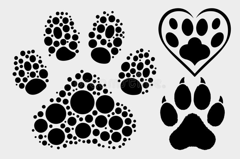 Cat Paw Print Vector Illustration Stock Photo - Image of file, print ...