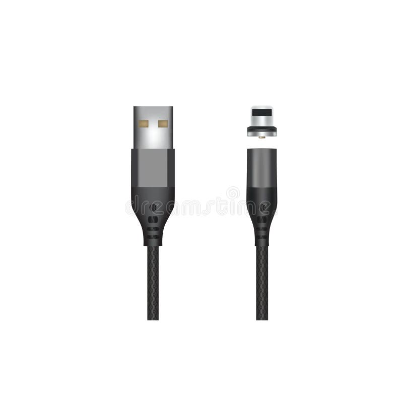 Magnetic USB Charging Cable Stock Vector - Illustration of electricity ...