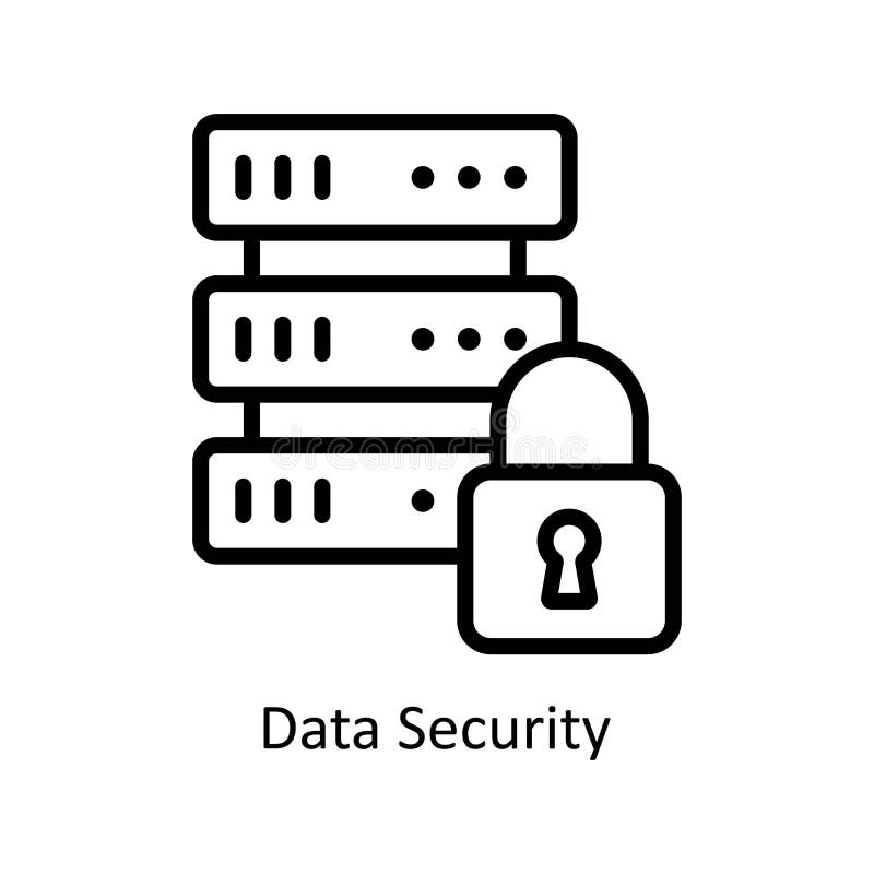 Data Security Vector Outline Icon Style Illustration. EPS 10 File Stock ...