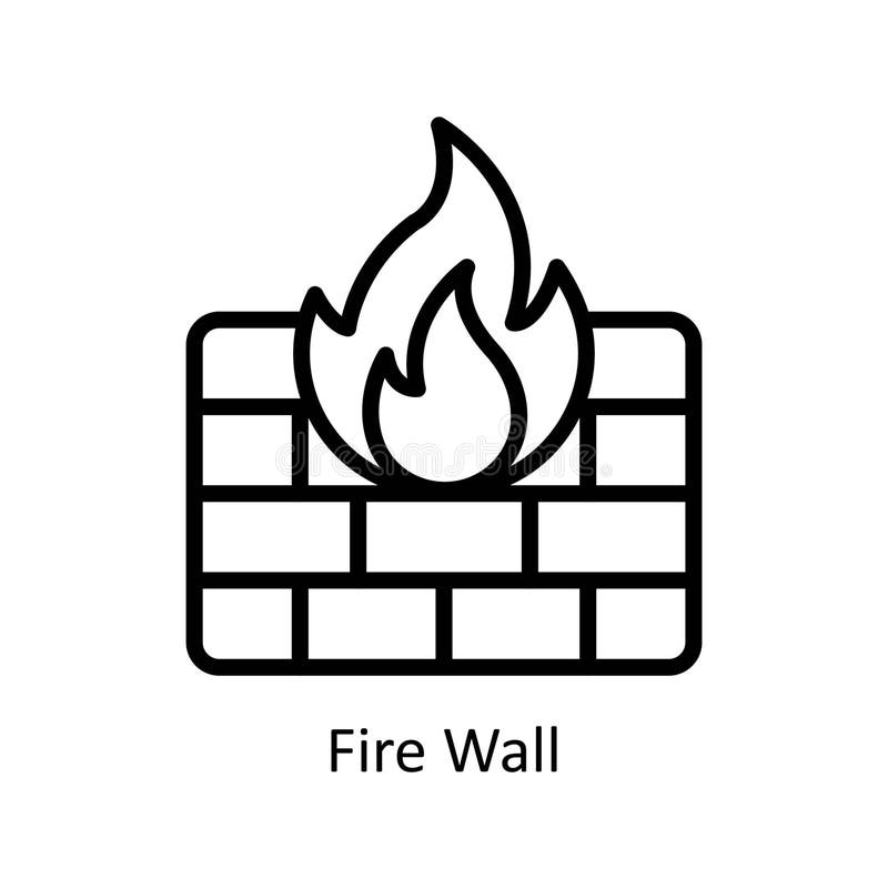 Fire Wall Vector Outline Icon Style Illustration. EPS 10 File Stock ...