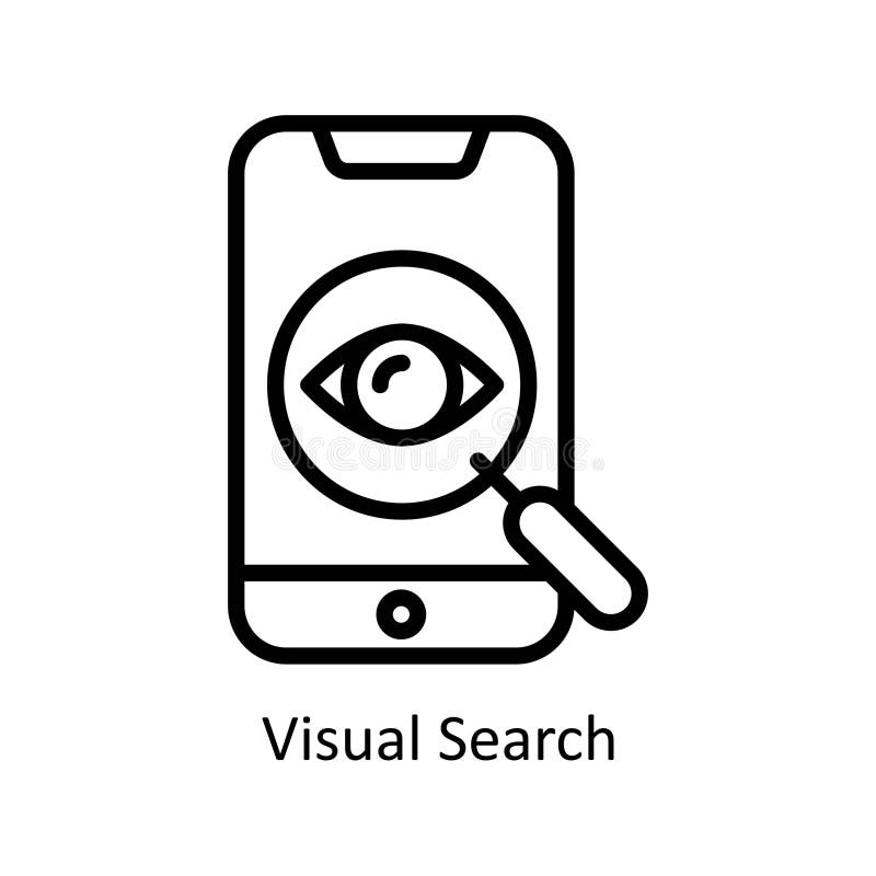 Visual Search Vector Outline Icon Style Illustration. EPS 10 File Stock ...
