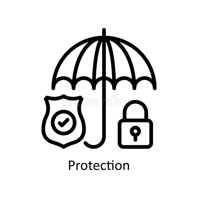 Protection Vector Outline Icon Style Illustration. EPS 10 File Stock ...