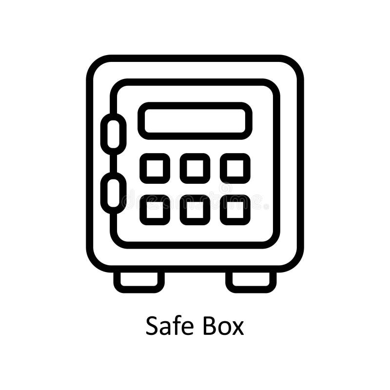 Safe Box Vector Outline Icon Style Illustration. EPS 10 File Stock ...