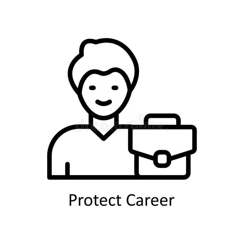 Protect Career Vector Outline Icon Style Illustration. EPS 10 File ...